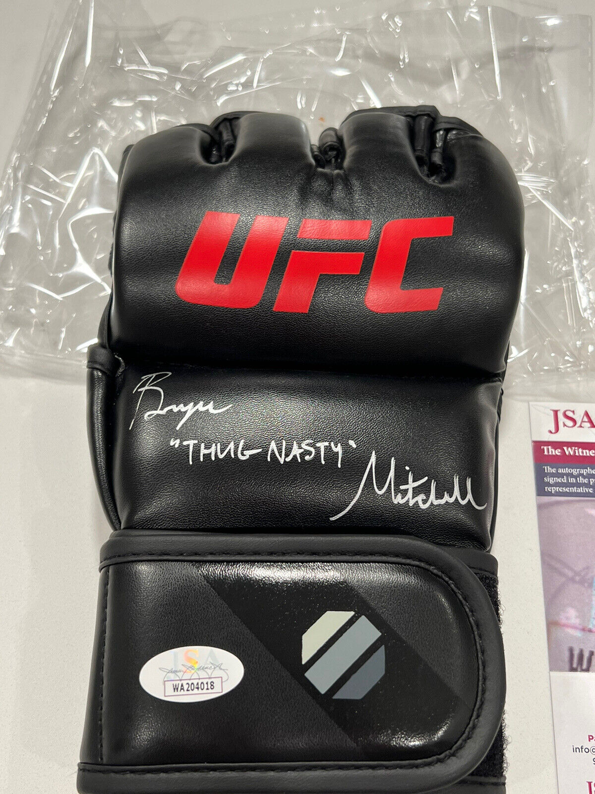 BRYCE MITCHELL Signed UFC GLOVE Autographed Thug Nasty JSA COA ...